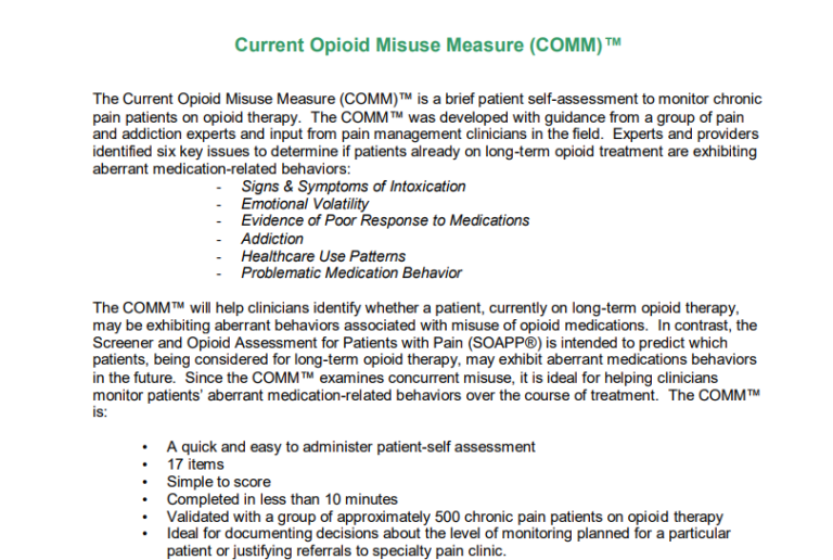 Assessment Tools for Pain & Related Conditions - Safer Prescribing Toolkit