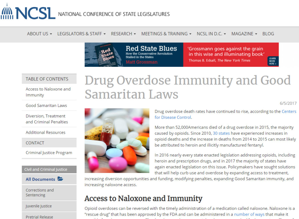 Drug Overdose Immunity and Good Samaritan Laws - Safer Prescribing Toolkit