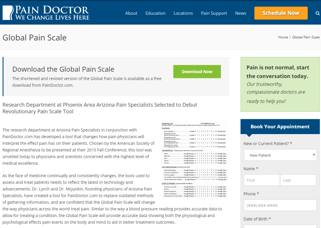 Global Pain Scale - Safer Prescribing Toolkit