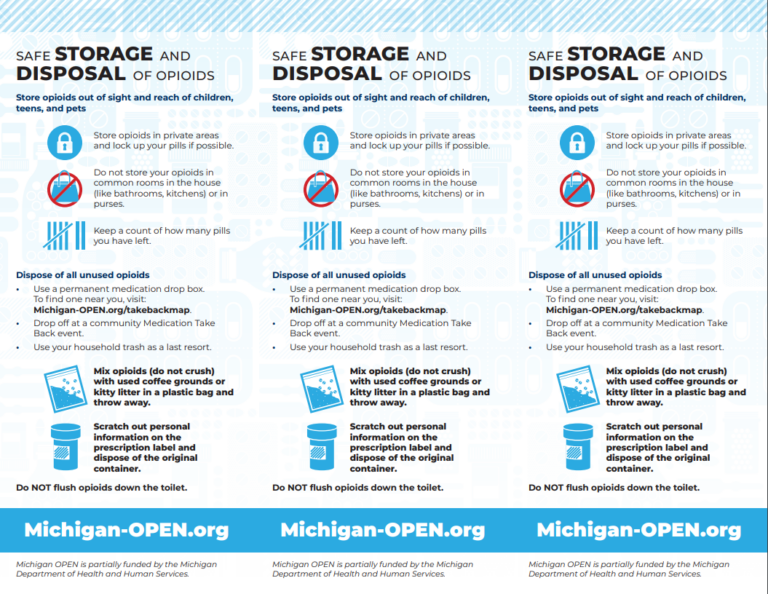 Michigan OPEN: Safe Storage & Disposal Stock Card - Safer Prescribing ...