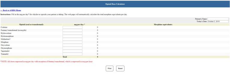 Opioid Dose Calculator - Safer Prescribing Toolkit