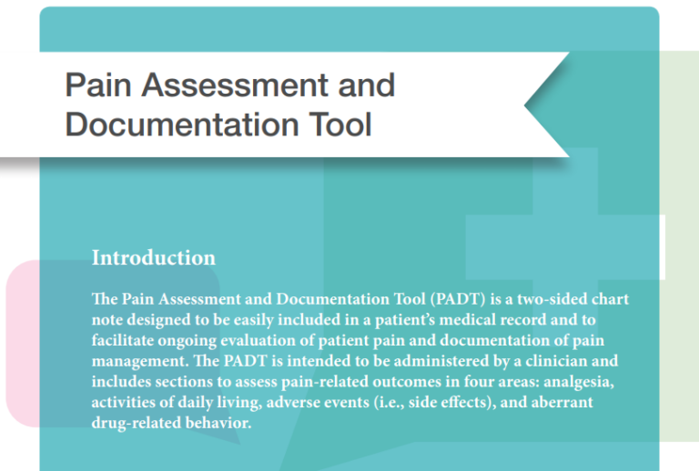 Pain Assessment and Documentation Tool - Safer Prescribing Toolkit