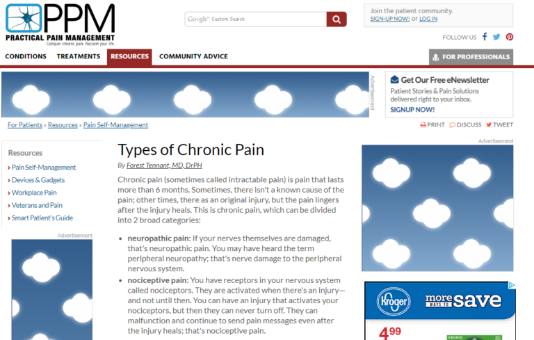 Types of Chronic Pain - Safer Prescribing Toolkit