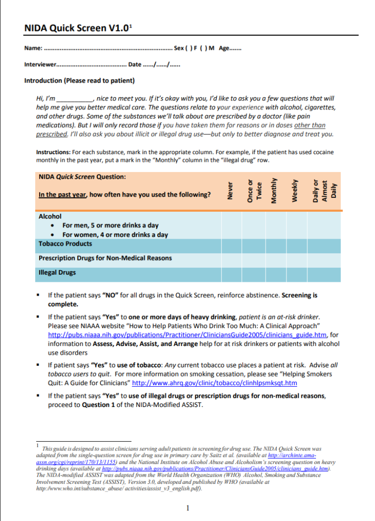 Screening for Opioid Use Disorder (OUD) - Safer Prescribing Toolkit